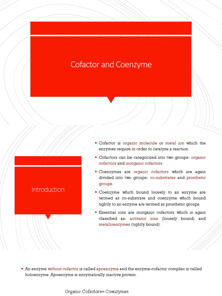 Cofactor and Coenzyme | PDF | Cofactor (Biochemistry) | Nicotinamide ...