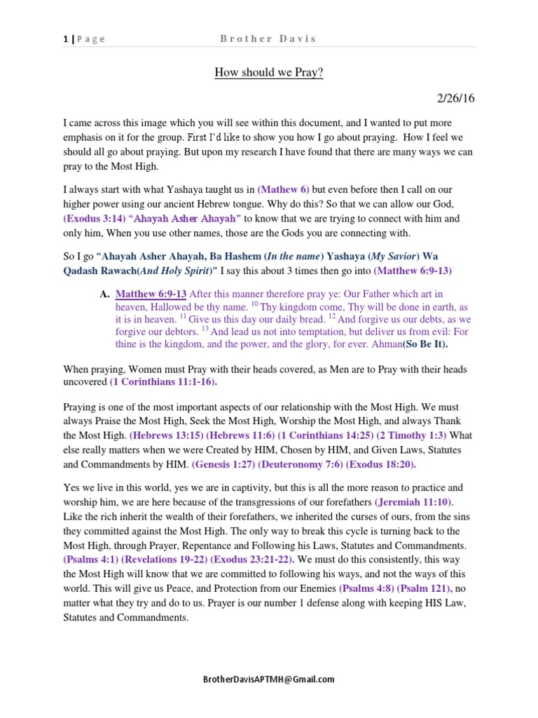 How Should We Pray | PDF | Religious Behaviour And Experience | Bible ...