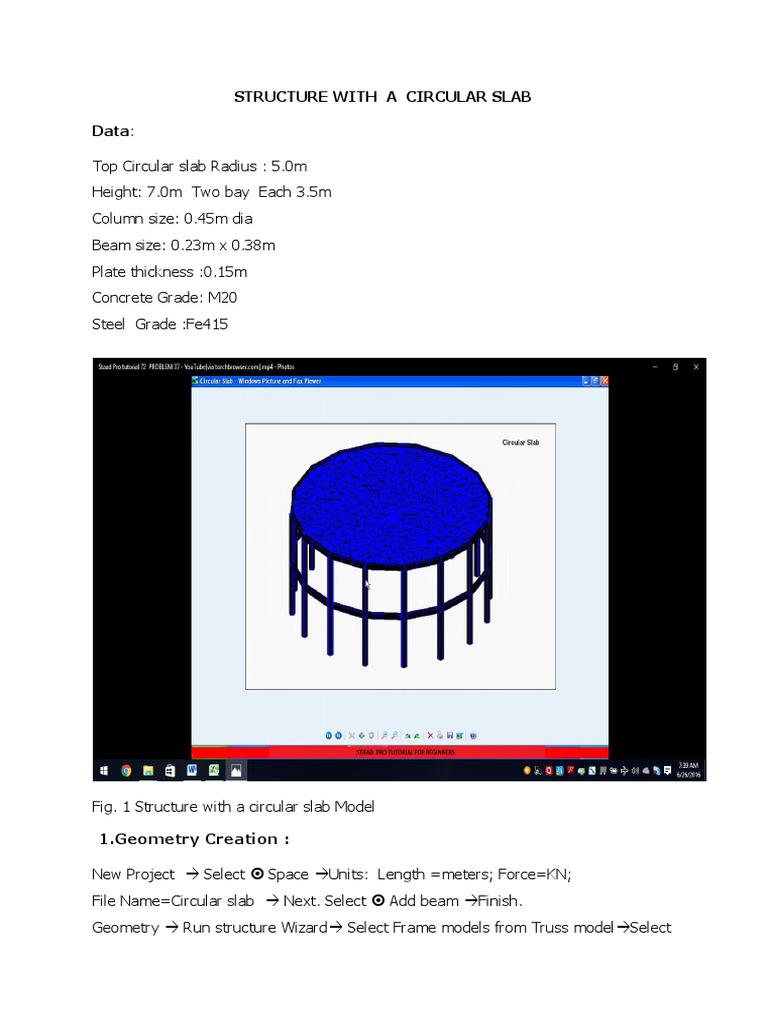Staad Pro and Circular Slab | PDF | Structural Steel | Beam (Structure)