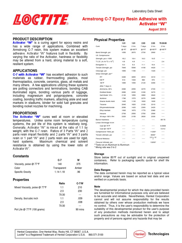 C7 Activator W | PDF | Epoxy | Adhesive
