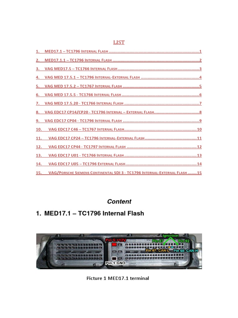 MEDC17 Pinout PDF | PDF | Electronics | Electrical Components