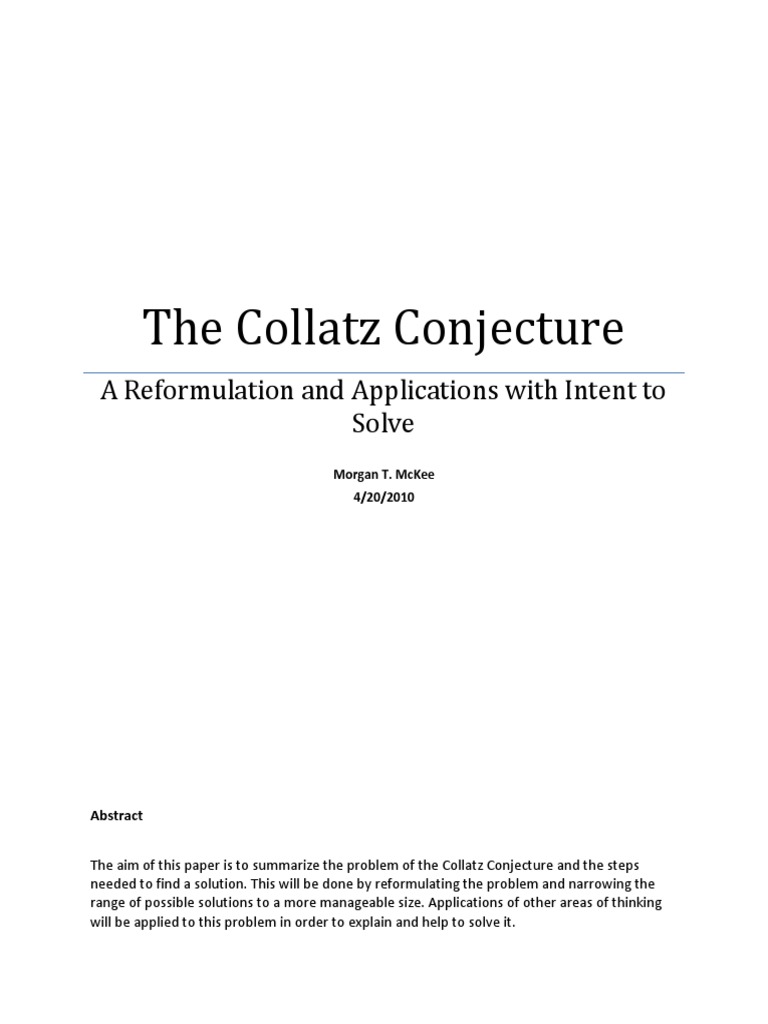 Collatz Conjecture | Conjecture | Logic