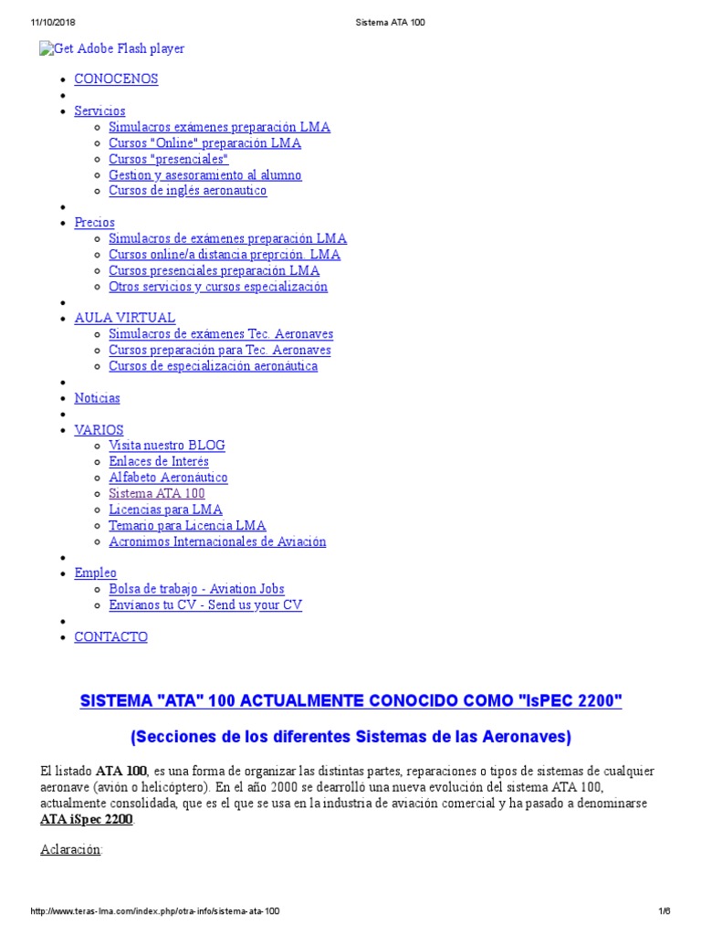 Sistema ATA 100 | PDF | Ingeniería Aeroespacial | Vehículos