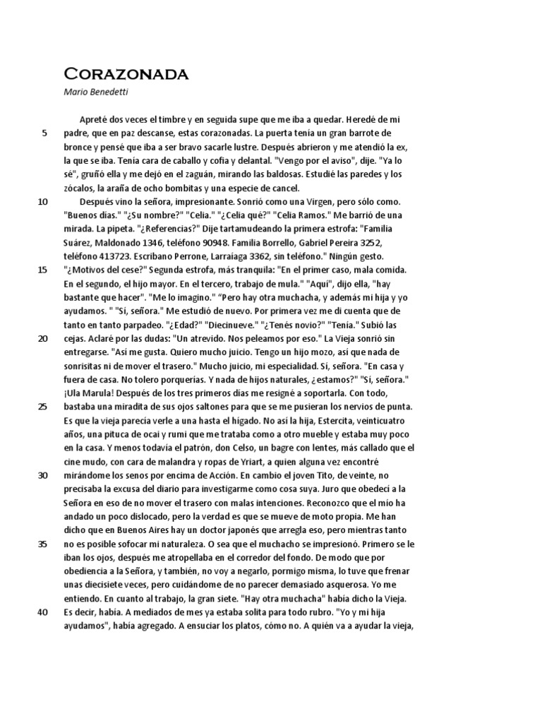 CORAZONADA - Mario Benedetti | PDF | Ocio