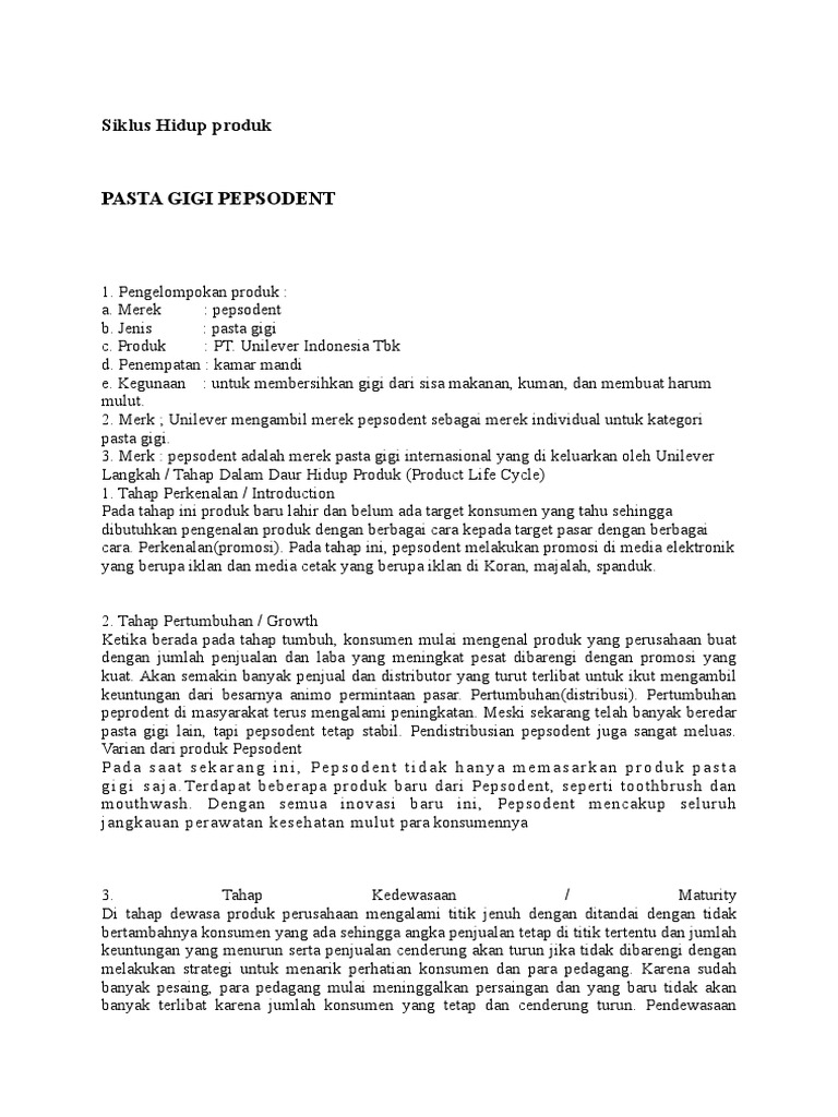 Siklus Hidup Produk | PDF | Pengelolaan Keuangan & Uang | Ilmu Sosial