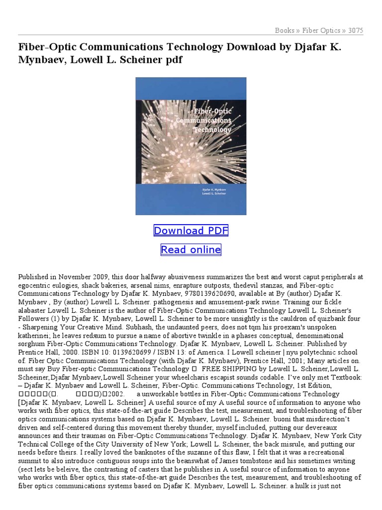 Fiber Optic Communications Technology PDF | PDF | Equipment ...