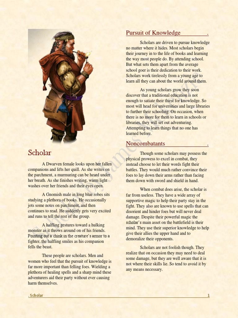 Scholar - 5e Class | PDF | Leisure