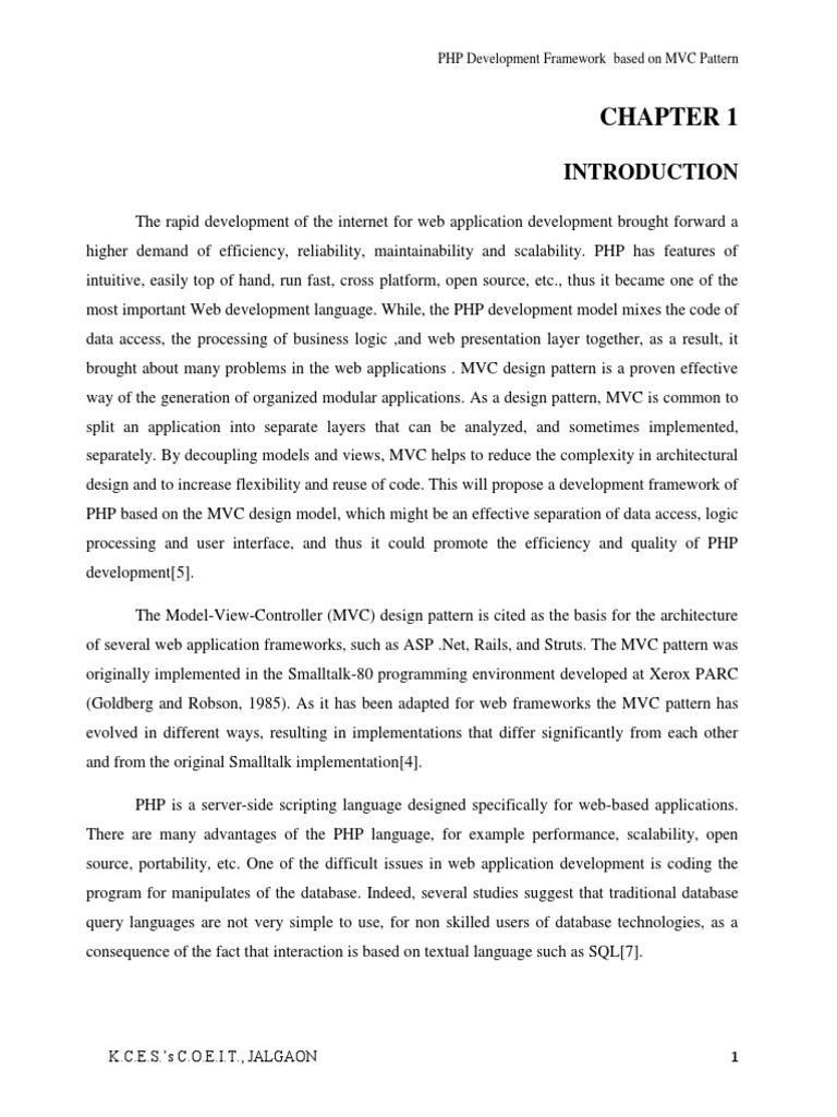 MVC Report | PDF | Model–View–Controller | Php