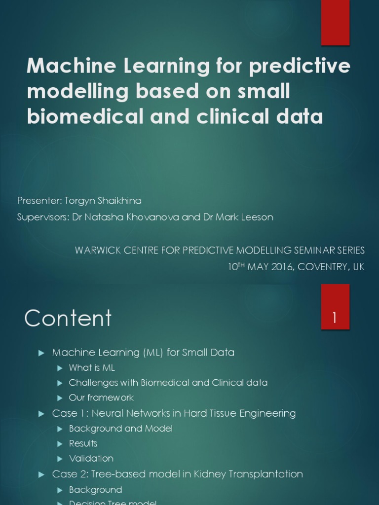 Machine Learning Predicts Biomedical Outcomes | PDF | Machine Learning ...