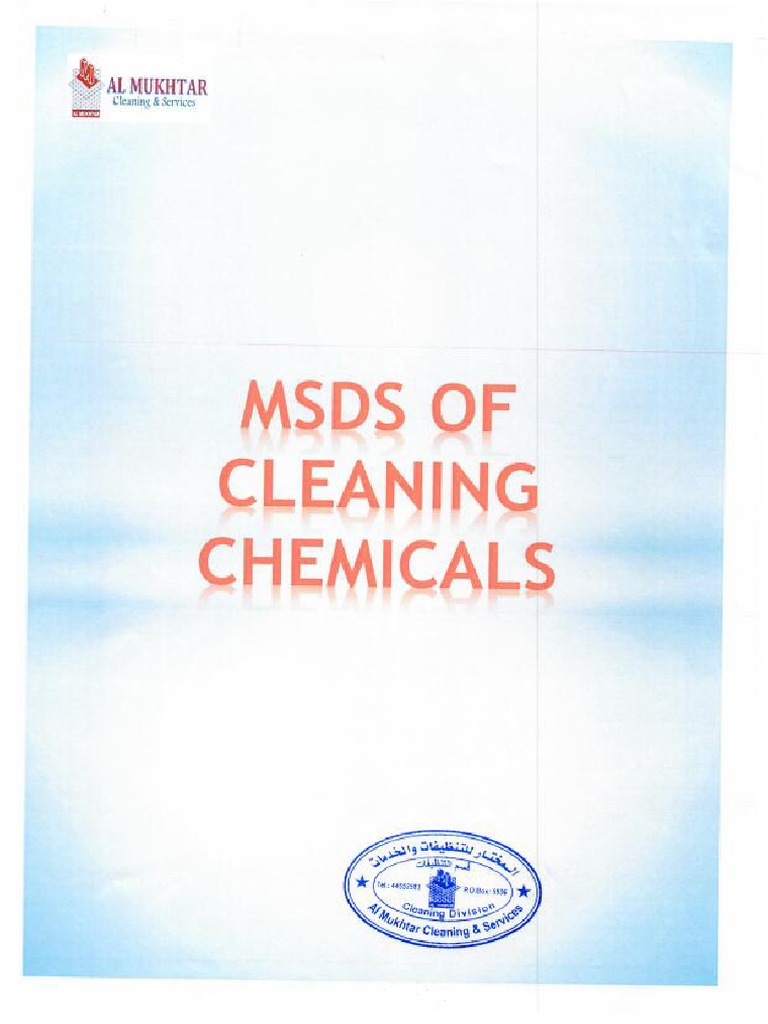 Msds of Cleaning Chemicals Diversey Product | PDF