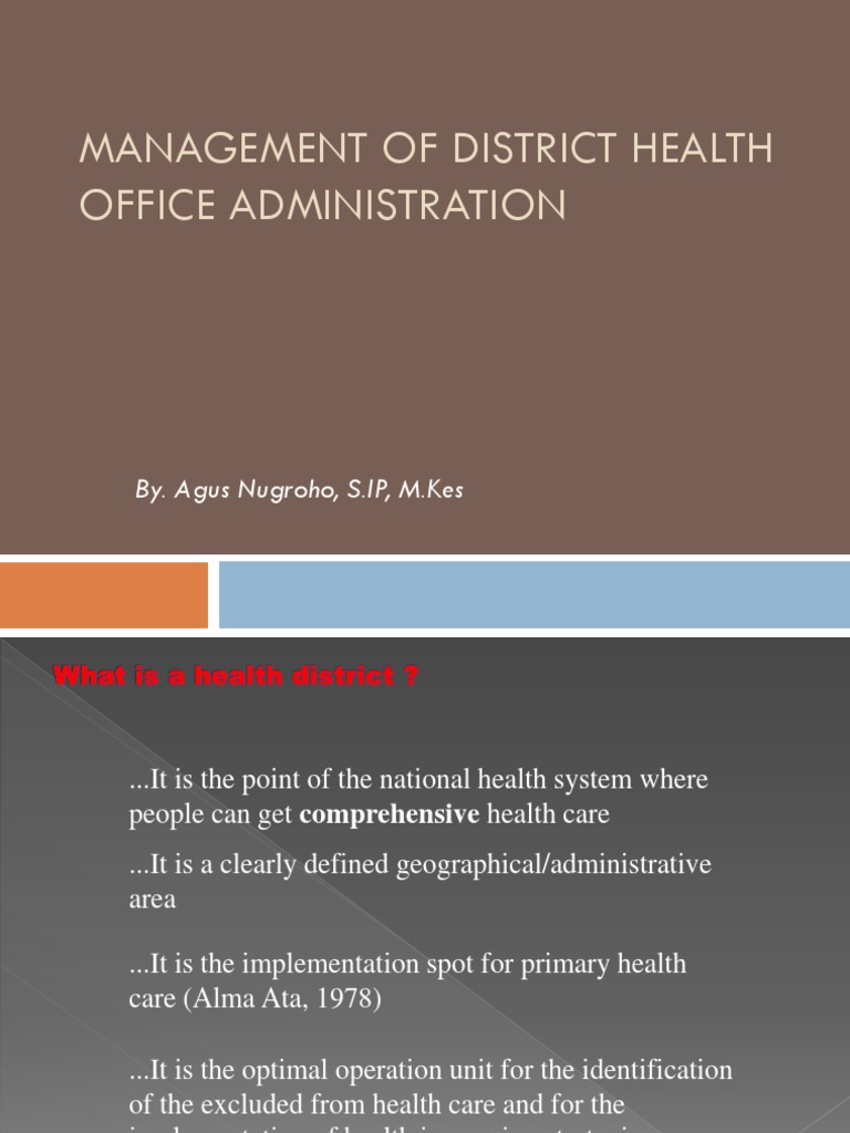 District Health Office Management | PDF | Wellness