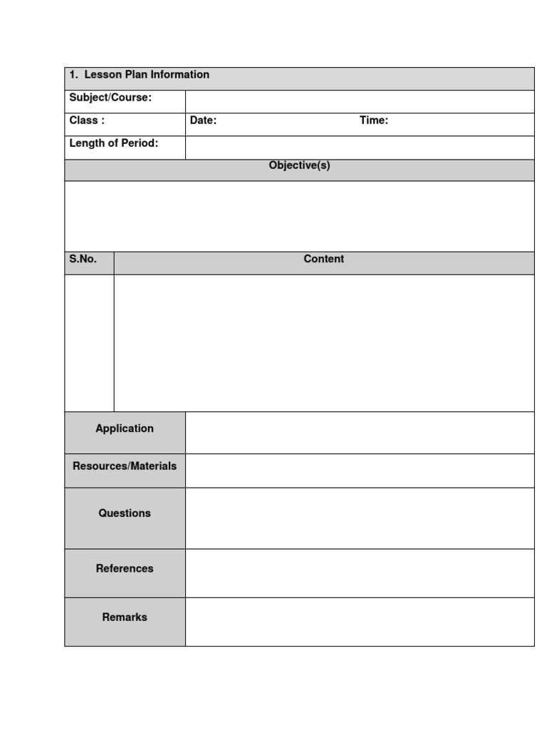 Lesson Plan Information Subject/Course: Class: Date: Time: Length of ...