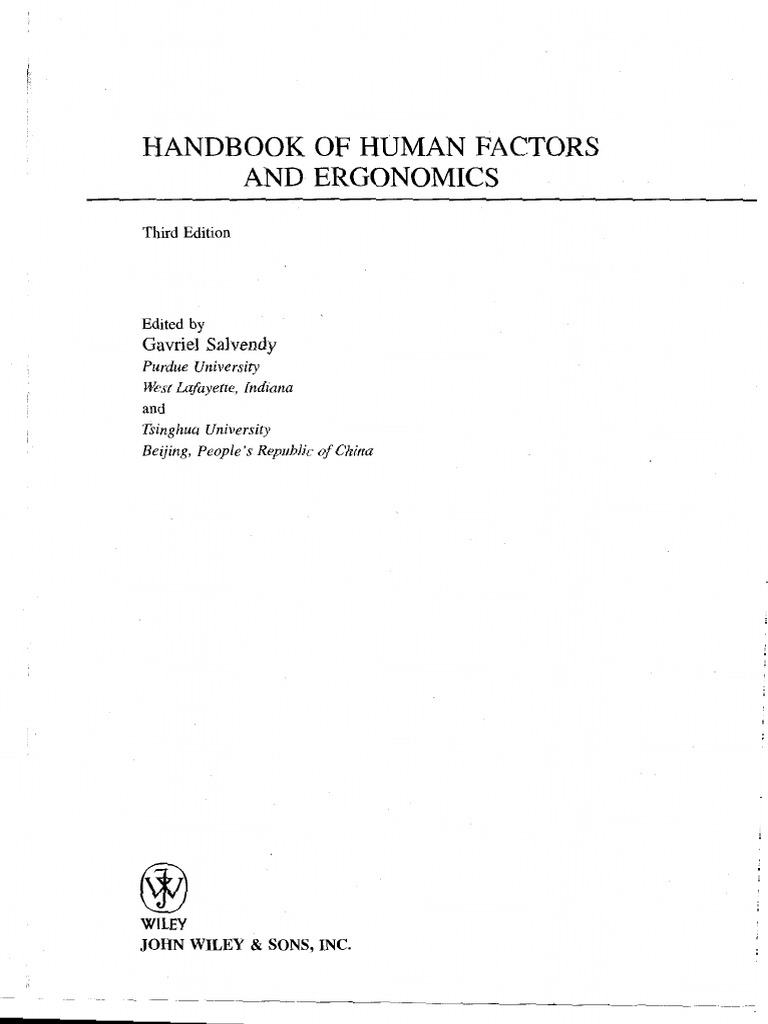 Handbook Human Factor and Ergonomic | PDF | Attention | Intention