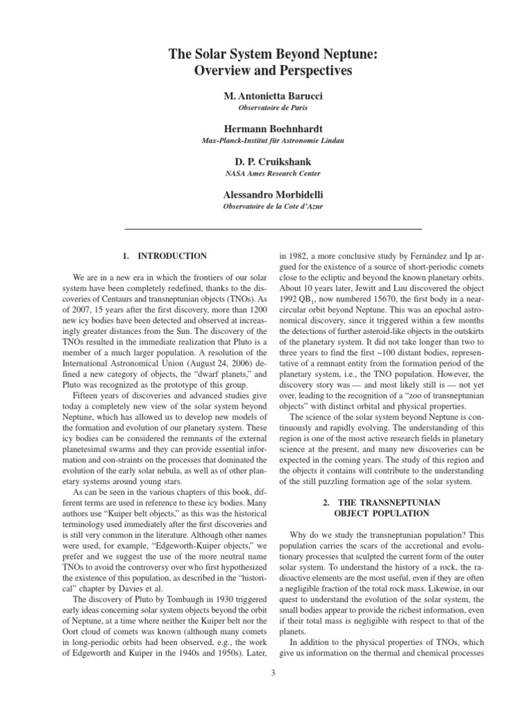 1 TNO Intro PDF | PDF | Solar System | Bodies Of The Solar System