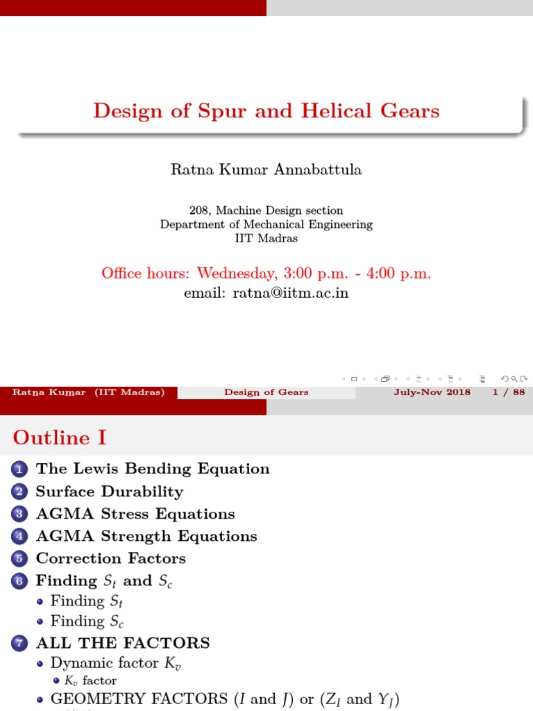 Spur & Helical Gear Design Guide | PDF | Gear | Bending