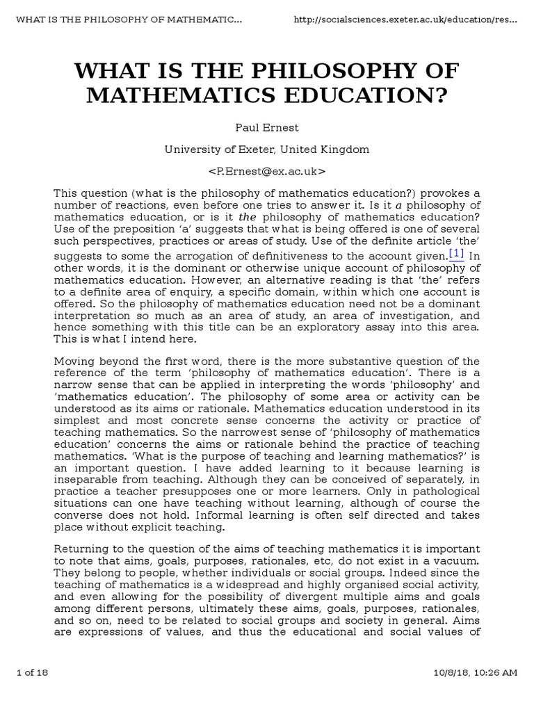 What Is The Philosophy of Mathematic.. | PDF | Constructivism ...
