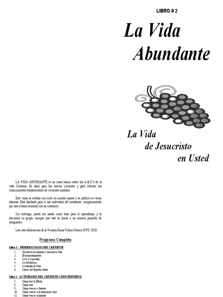 La Vida Abundante 2.pdf | Oración | Cristo (título)
