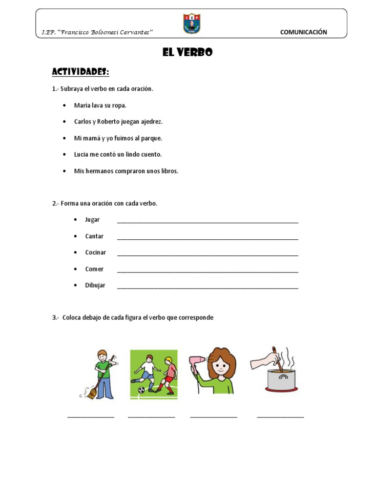 El VERBO y Pronombre Personal (Fichas) | PDF | Puma