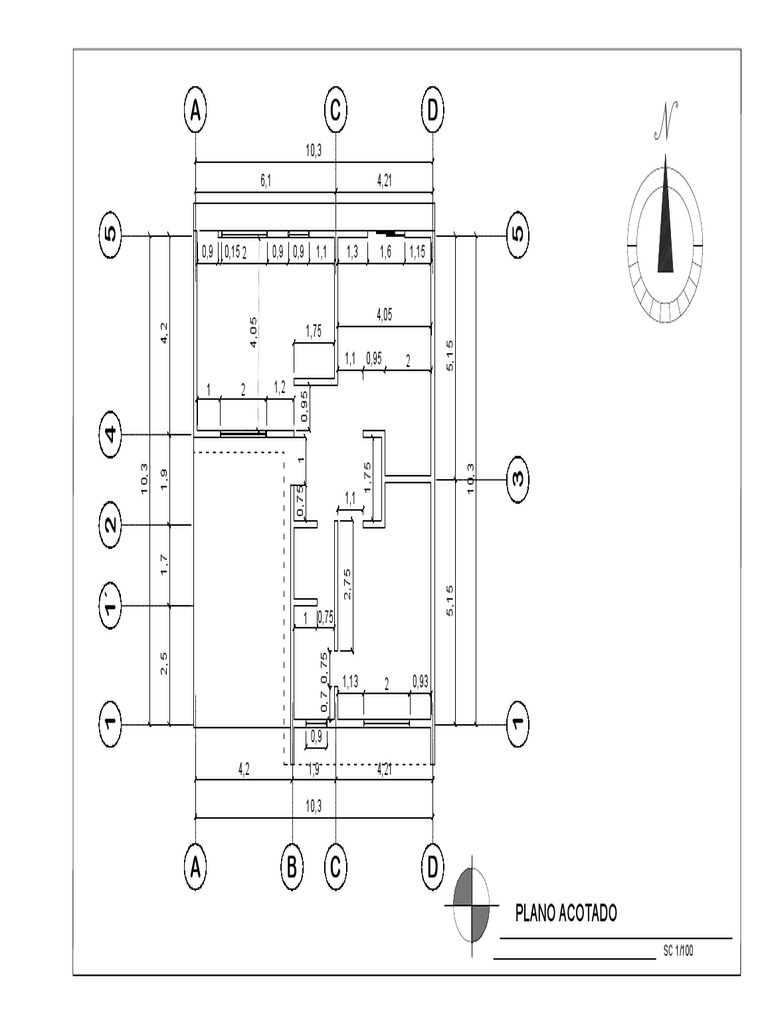Plano: Cotas en Casa Unifamiliar | PDF