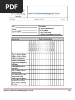 TRANSFORMER Inspection Checklist | PDF | Transformer | Electrical ...