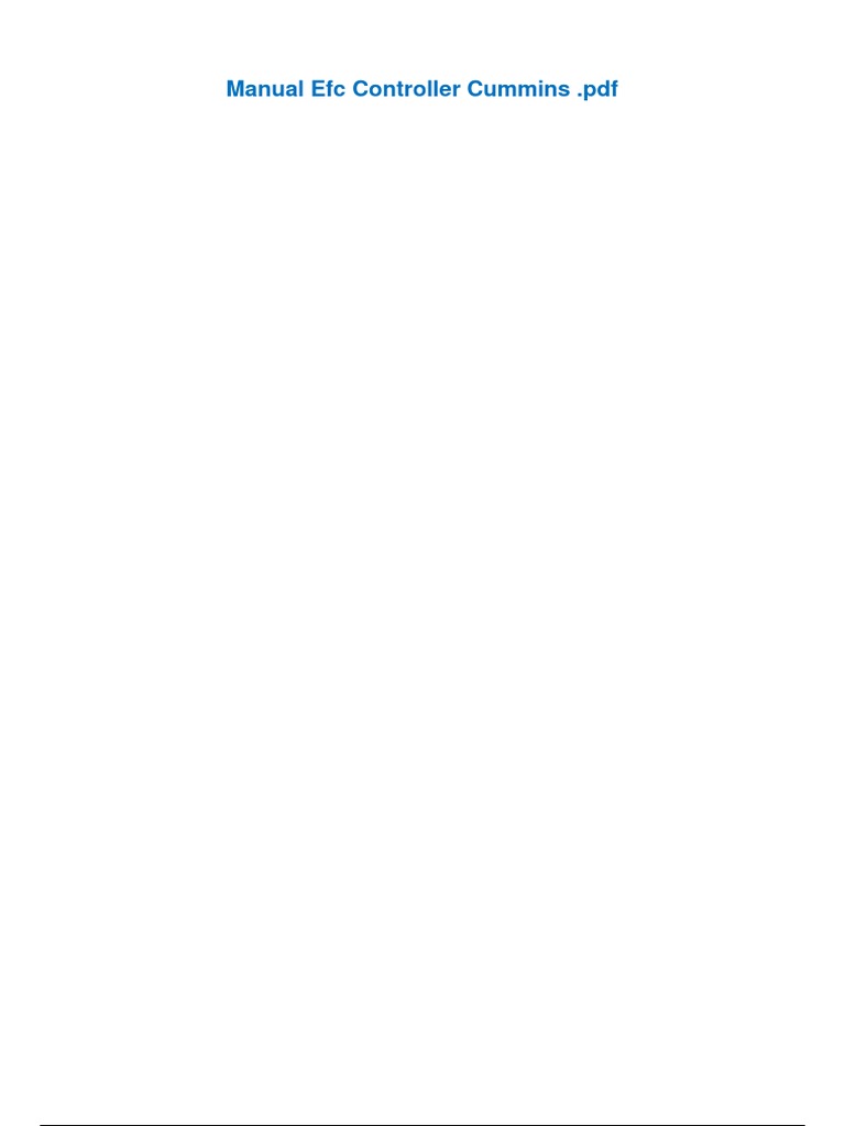 Manual Efc Controller Cummins PDF | PDF | Cummins