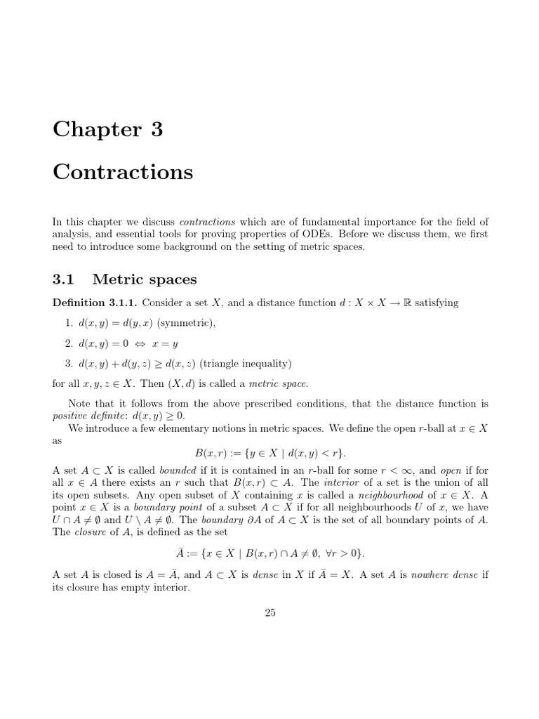 Contractions: 3.1 Metric Spaces | PDF | Metric Space | Metric (Mathematics)