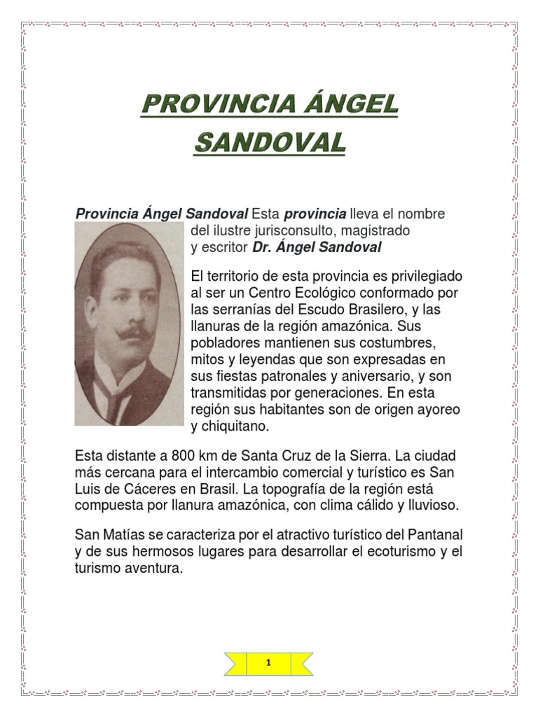 Provincia Ángel Sandoval | PDF | Agricultura | Ganadería