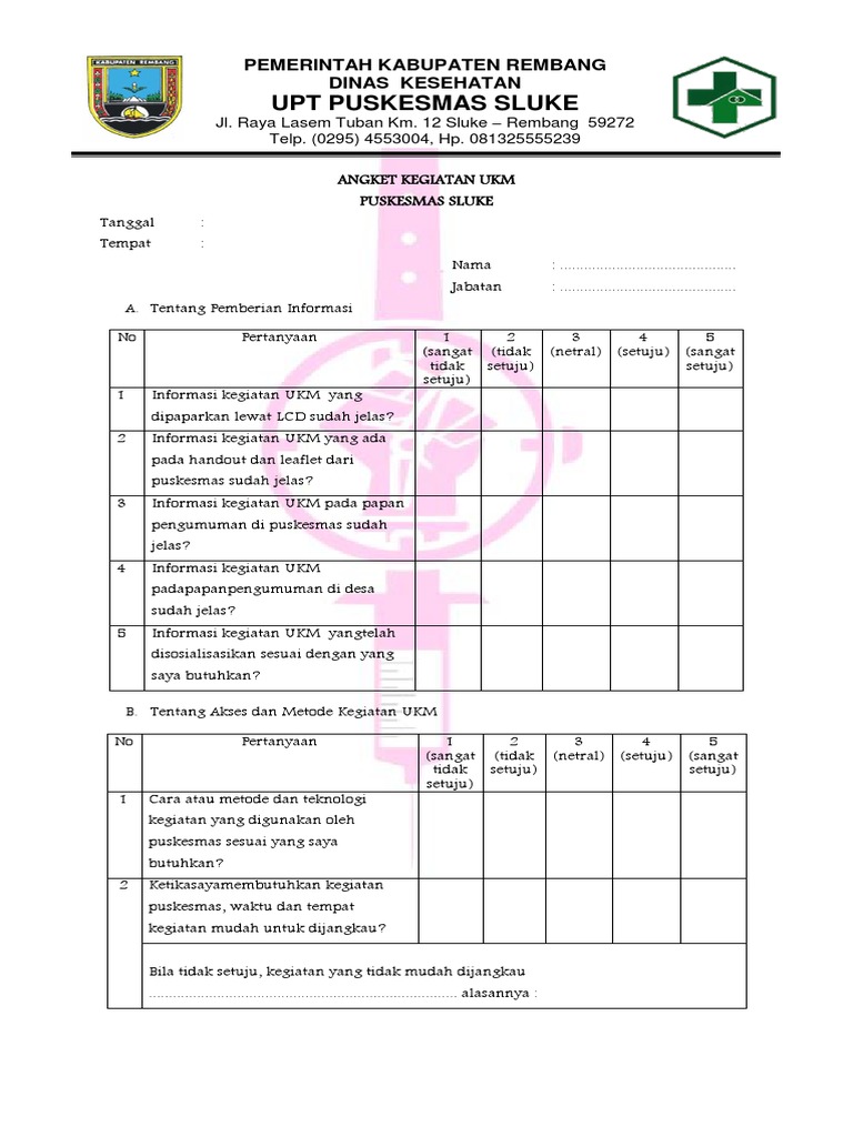 Contoh Form Evaluasi Untuk Penyampaian Informasi Pada Pasien | PDF