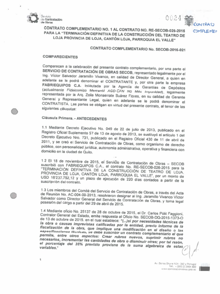 Contrato Complementario | PDF