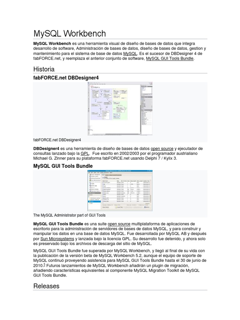 Cómo crear y administrar una base de datos con MySQL Workbench | PDF ...