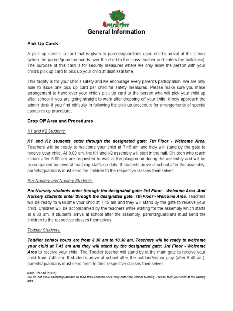 General Information PDF | PDF | Preschool | Teachers