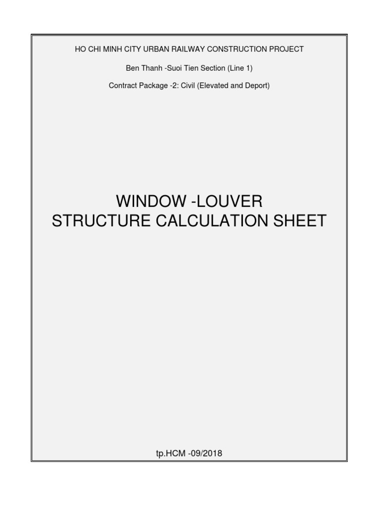 Window Louver Structure Calculation Sheet | PDF | Young's Modulus | Screw