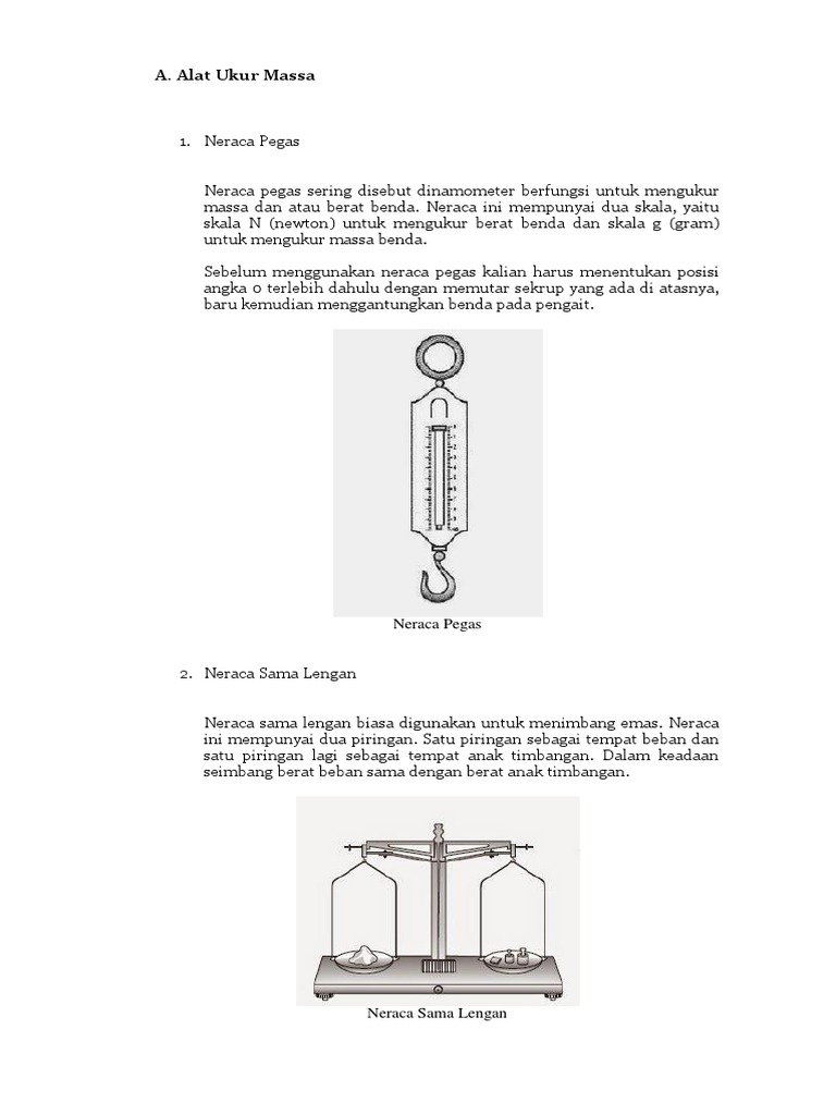 Macam-Macam Alat Ukur Massa | PDF
