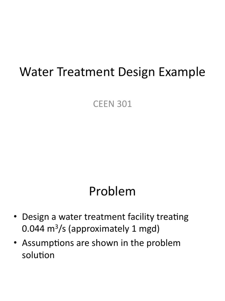 Water Treatment Design Example | PDF