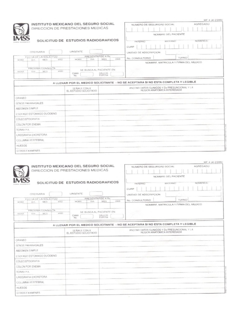 Solicitud de RX | PDF