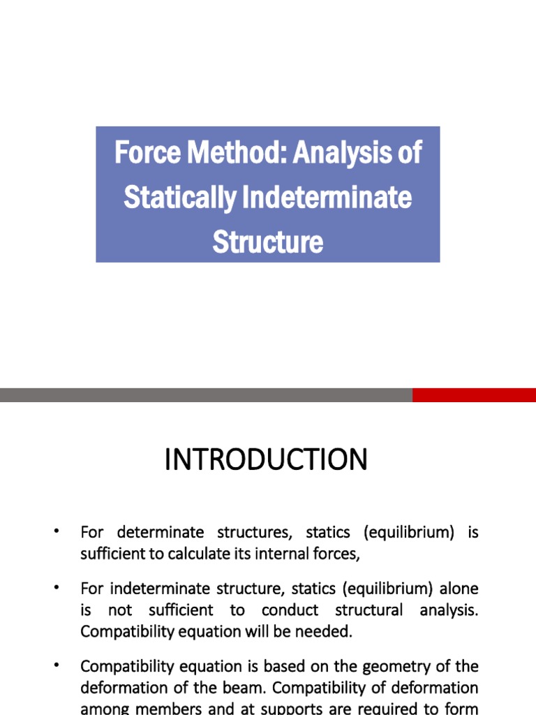 Force Method For Analysis of Indeterminate Structure | PDF | Beam (Structure) | Force