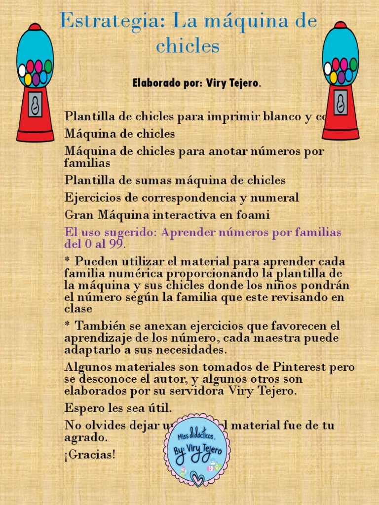 Plantilla Interactiva Máquina de Chicles | PDF