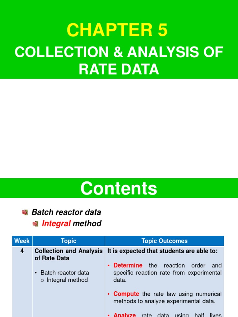 Lecture 9 - Collection and Analysis of Rate Data | PDF | Reaction Rate ...