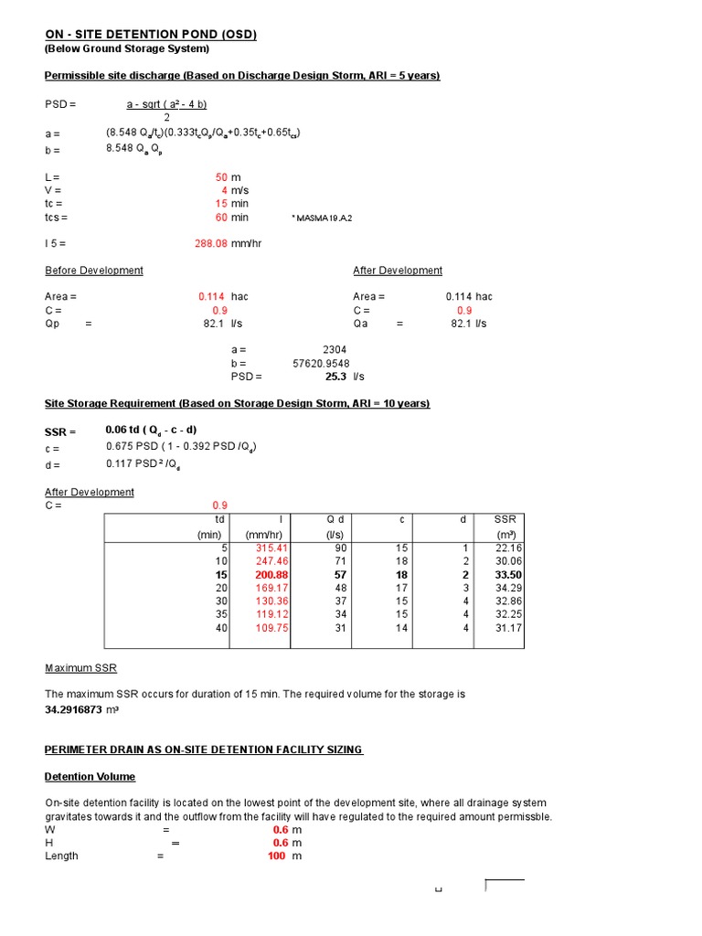 OSD Calculation 09238 | PDF | Fluid Dynamics | Hydraulic Engineering