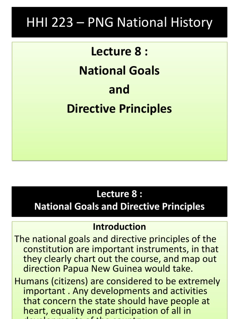 Lecture 8 - National Goals and Directive Prinicples BY YAMSOB MOSES ...