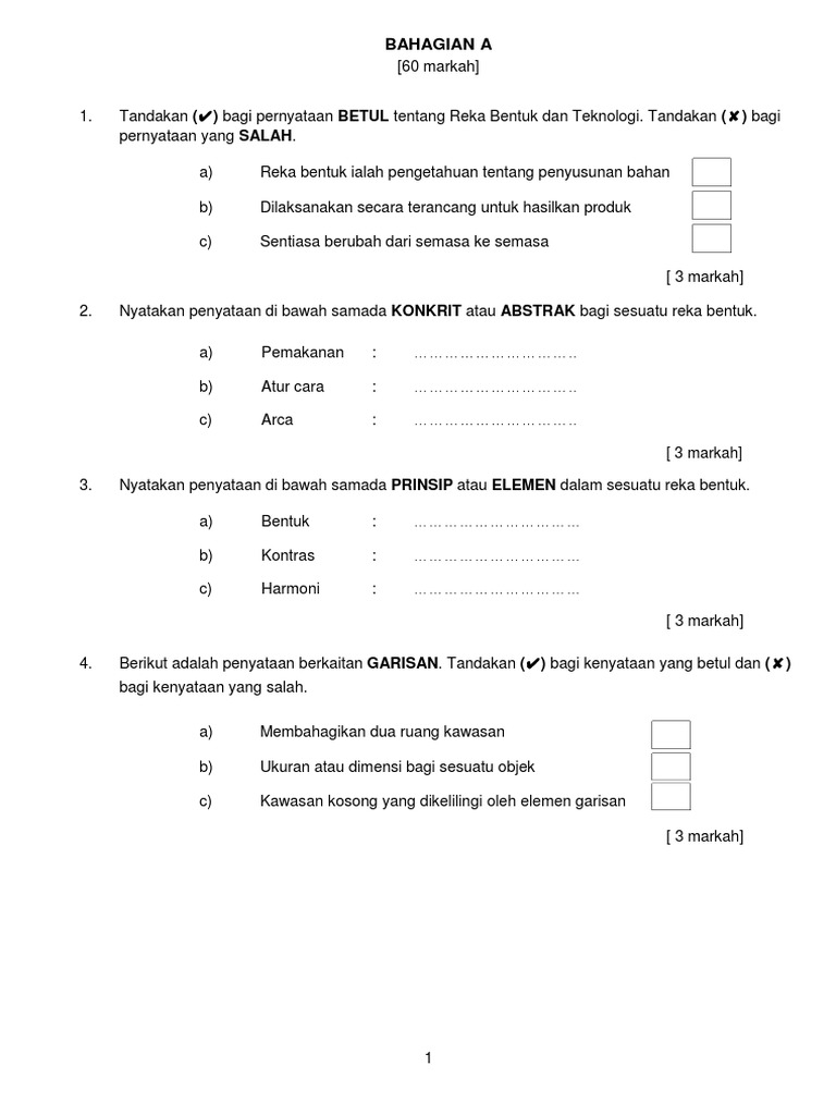 Soalan Exam RBT f1 | PDF