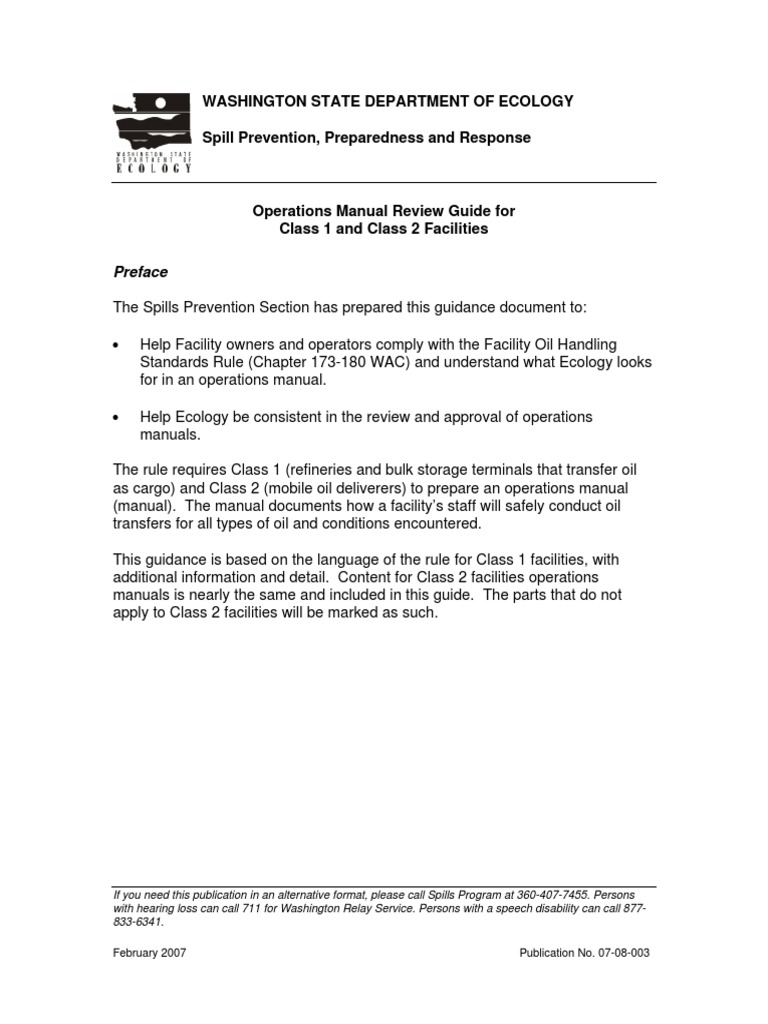 Guiding Safe Oil Transfers: A Review of Requirements for Operations ...