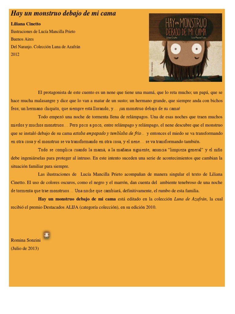 Hay Un Monstruo Debajo de Mi Cama | PDF
