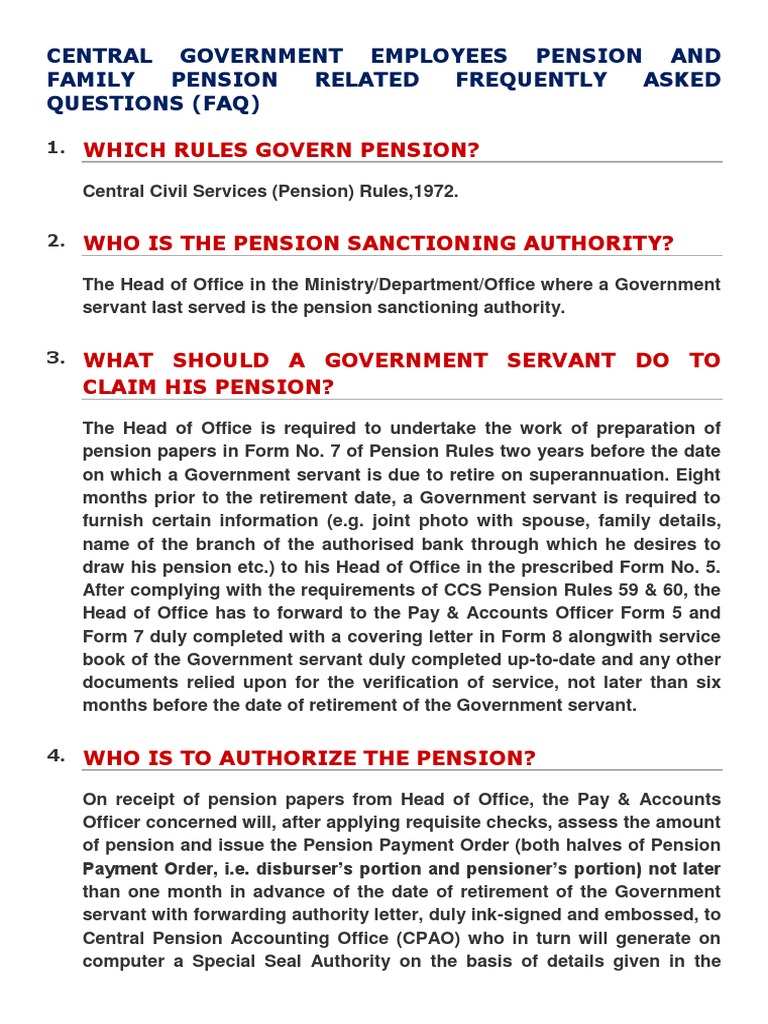 Pension Faq | PDF | Pension | Retirement