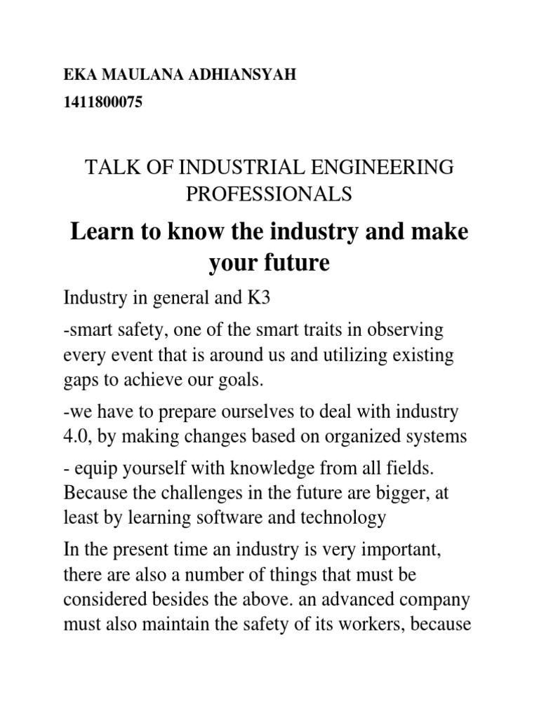 Industrial Engineering Future Insights | PDF