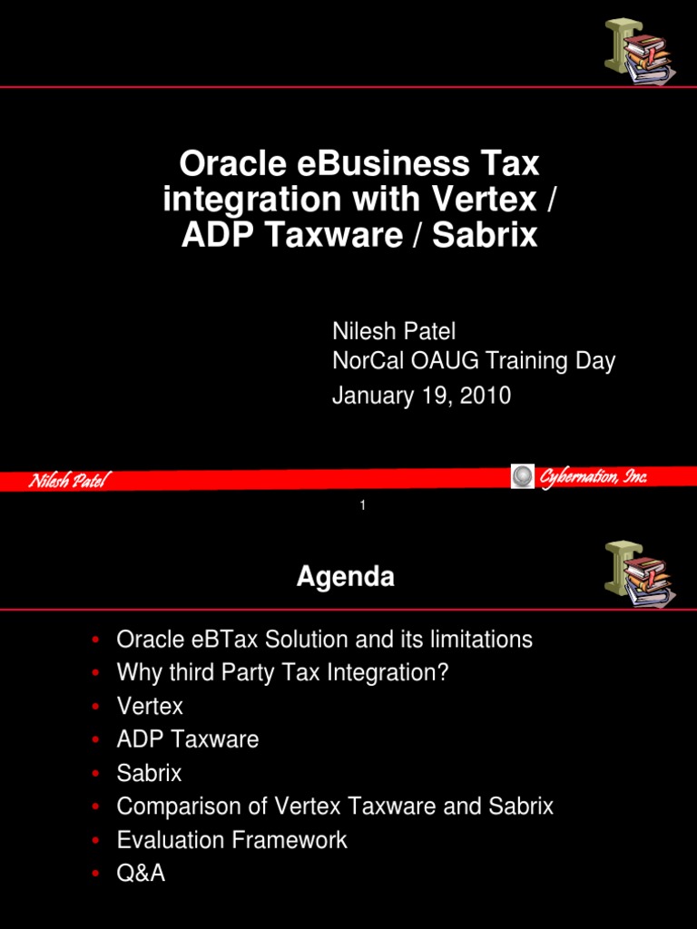 Vertex_Info.pdf | Value Added Tax | Oracle Corporation