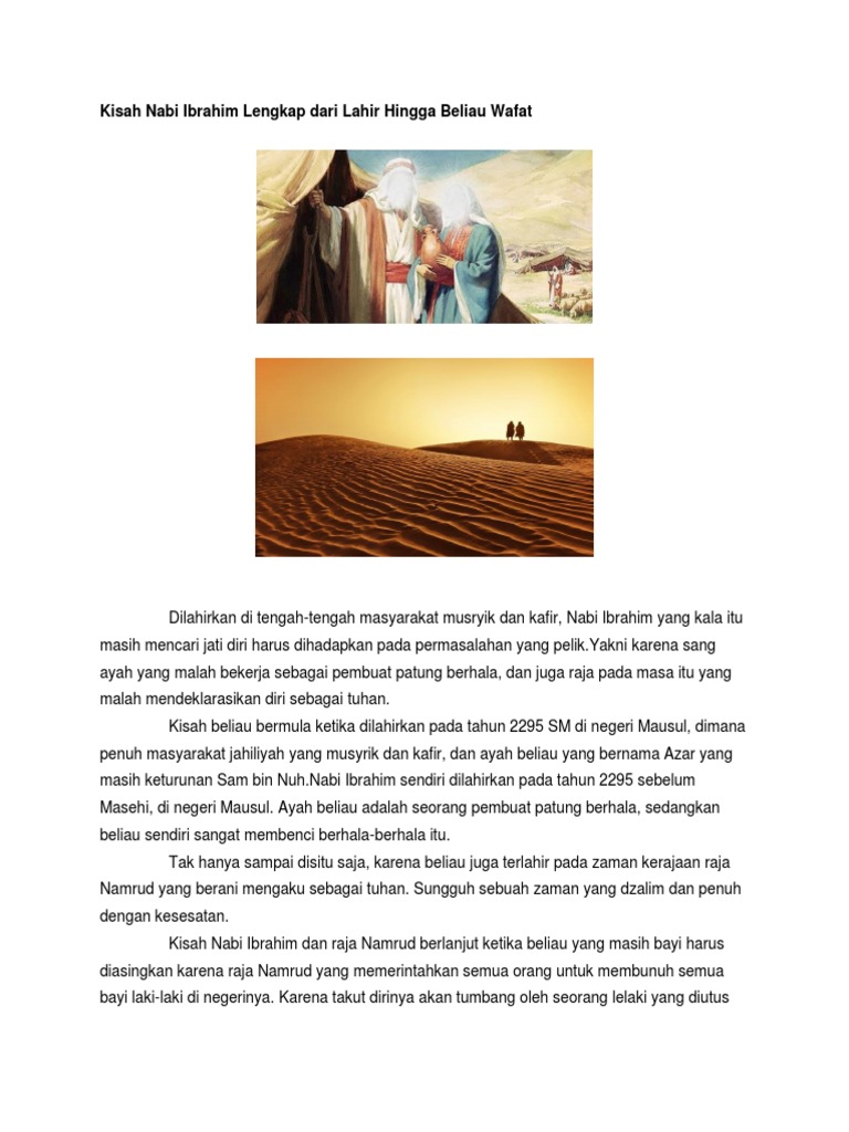 Kisah Nabi Ibrahim Lengkap Dari Lahir Hingga Beliau Wafat | PDF