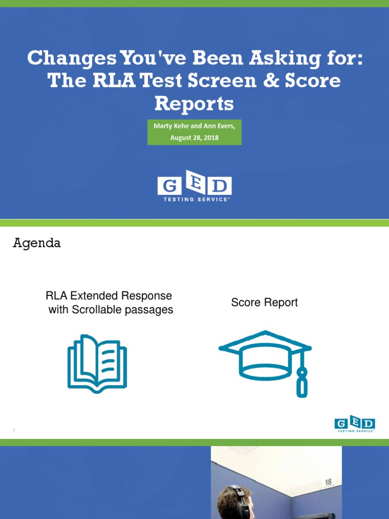 GED Changes You Asked For The RLA Test Screen Score Reports | PDF ...