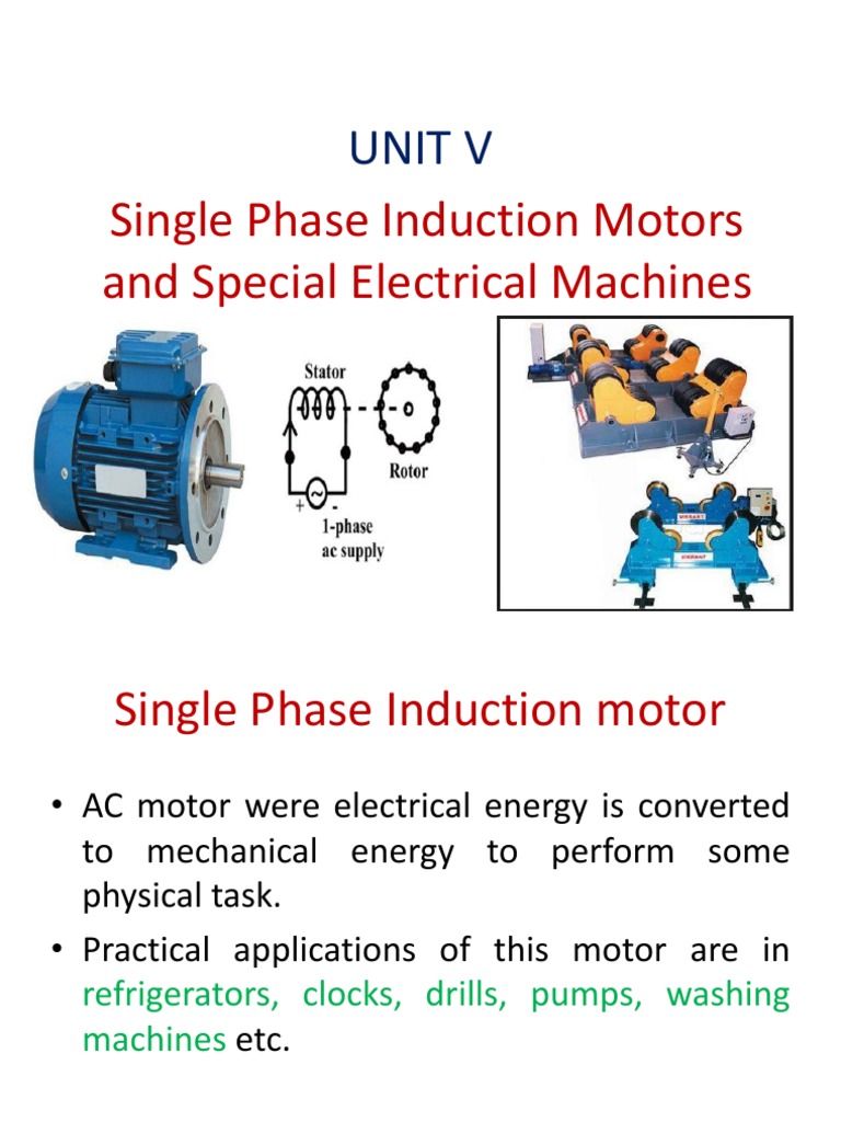 Single Phase Induction Motor and Special Electrical Machines | PDF | Electric Motor | Engines