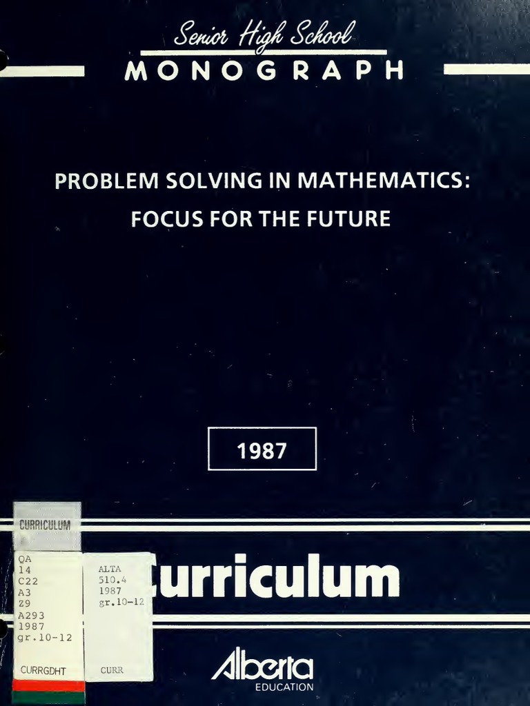 Problem Solving Math | PDF | Homework | National Council Of Teachers Of ...